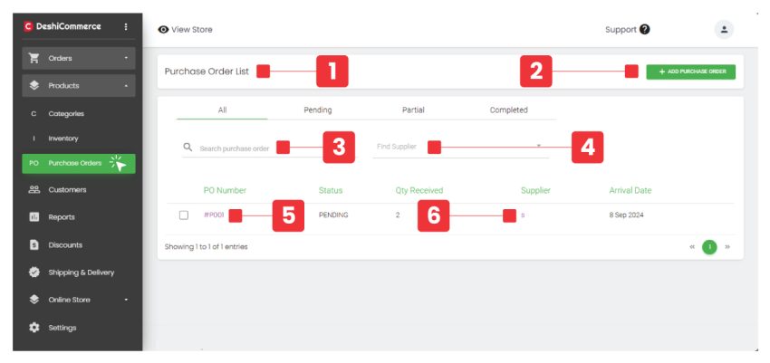Purchase Orders | DeshiCommerce